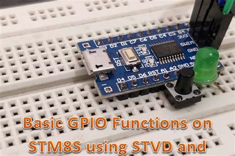 Gpio Functions On Stm8s Using Cosmic C And Spl Blinking And Controlling Led With Push Button