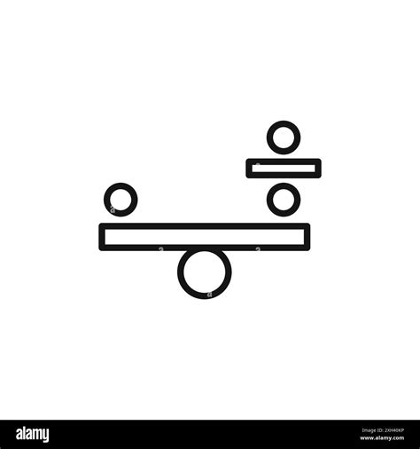 Balancing Icon Logo Sign Vector Outline In Black And White Color Stock