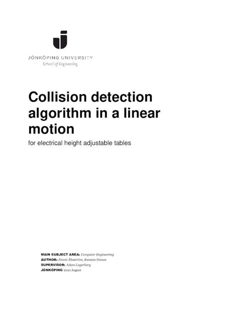 Pdf Collision Detection Algorithm In A Linear Motionclassification