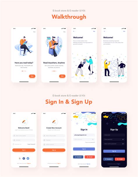 Lith E Book Store And E Reader App Ui Kit By Capi Creative Design