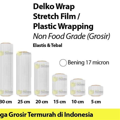 Jual ۝ Stretch Film 20cm X 250m Plastik Wrapping Delko Wrap Satuan ♂