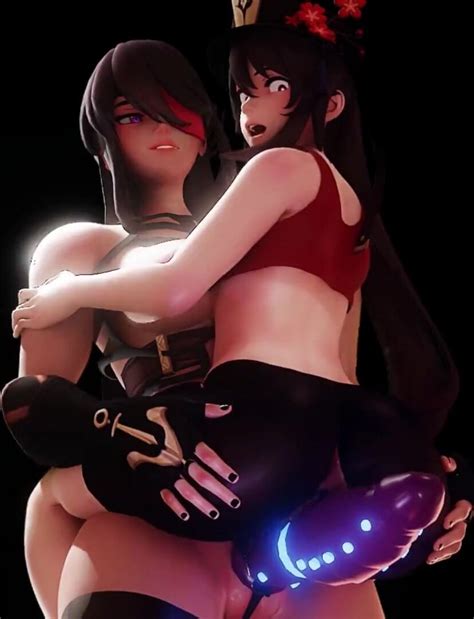 Hutao X Beidou Strap On Sex Genshin Impact Dragon Dildo Bad Dragon Go Porn