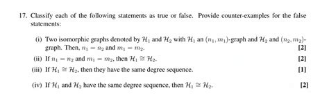 Solved Classify Each Of The Following Statements As True Chegg Com