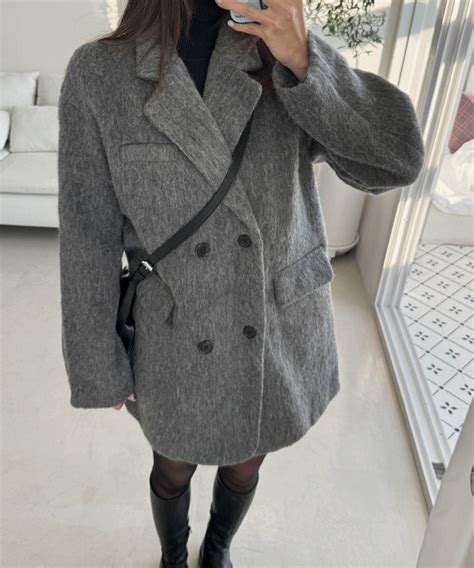 고퀄오버핏 모헤어 세미 오버 아방핏 울 코트 자켓 에이블리