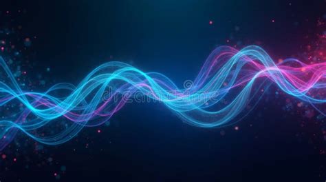 Glowing Digital Waveform On Dark Background Futuristic Abstract Energy Flow With Neon Lights