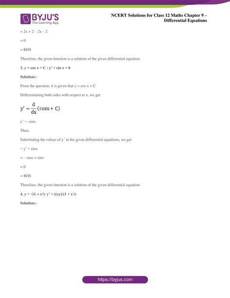 Ncert Solutions Class 12 Maths Chapter 9 Differential Equations