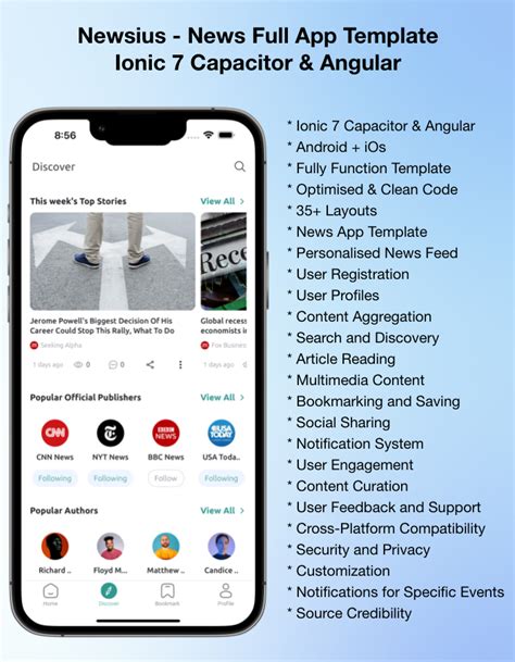 Newsius News Full App Template Ionic 7 Capacitor Initappz