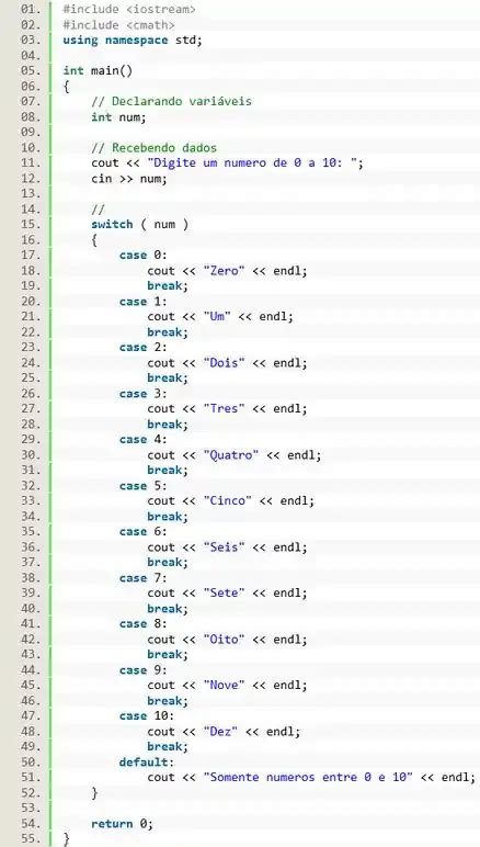 Faça Um Programa Que Leia Um Número Entre 0 E 10 E Escreva