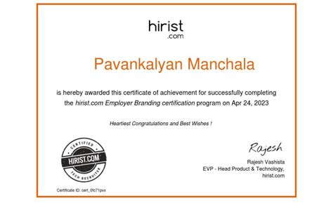 pavankalyan m on linkedin i m happy to share that i ve obtained a new certification hirist