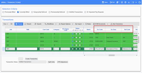 Job Costing Using Source Code Source Description Reference Code