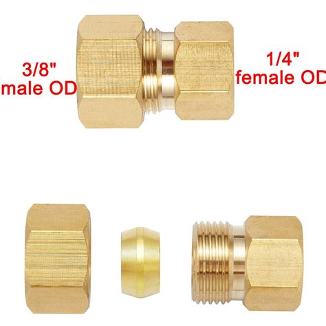 Pronese 4pcs Lf Brass 3 8od Male Compression To 1 4inch