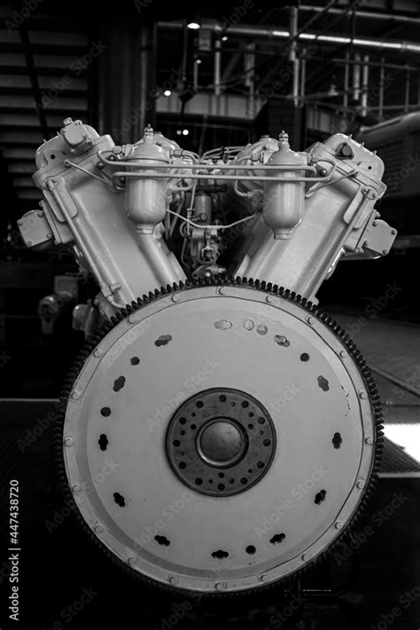 Side View Of The Two Cylinder Heads Of A Six Cylinder V Shaped Internal Combustion Engine With