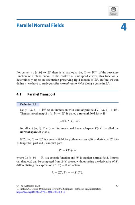 Pdf Parallel Normal Fields
