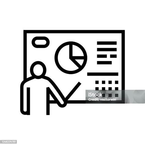 사업가 프리젠 테이션 라인 아이콘 벡터 일러스트레이션 0명에 대한 스톡 벡터 아트 및 기타 이미지 0명 가정의 방 경제 Istock
