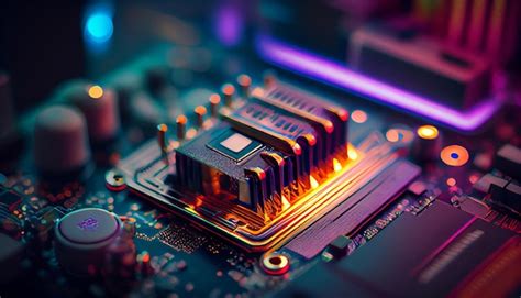 Premium Photo Closeup Of Computer Chip On A Part Of Electronic Printed Circuit Board Bright