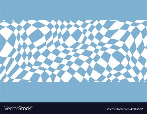 Retro Distorted Checkerboard Background Blue Vector Image
