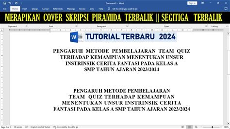 Cara Merapikan Judul Skripsi Pyramida Terbalik Segitiga Terbalik Di