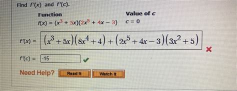 Solved Find F X And F C Function F X X3 5x 2x5