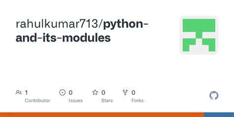 GitHub Rahulkumar Python And Its Modules