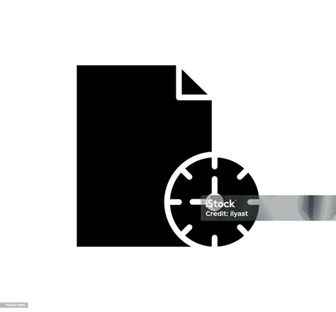 Vetores De Ícone De Vetor Preenchido Com Carimbo De Datahora Em Preto E