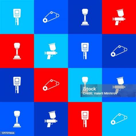 리모컨 타이밍 벨트 키트 기어 시프터 및 페인트 스프레이 건 아이콘으로 자동차 키를 설정합니다 벡터 개념에 대한 스톡 벡터 아트 및 기타 이미지 Istock