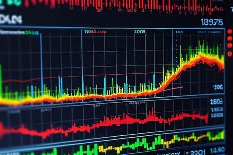 Closeup Of A Computer Monitor Displaying Vibrant Stock Market Trading Graphs With Fluctuating