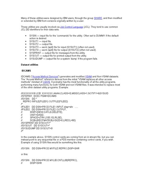jcl utilities pdf operating system technology software engineering