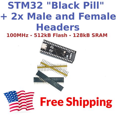 STM F CEU ARM STM MHz Dev Board Kit Module Black Pill F W Headers EBay