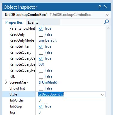 DBGRID ROWEDITOR True UniDBLookupComboBox Allow Only To Choose From List General UniGUI