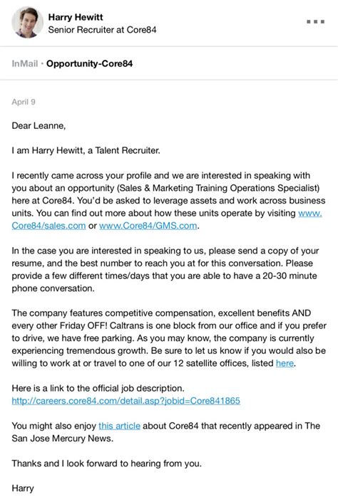 Message Template For Linkedin Recruiter