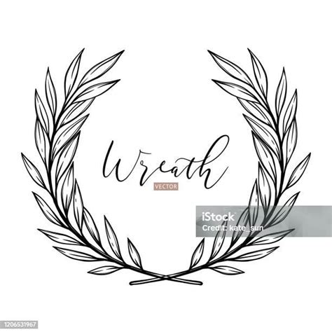 손으로 그린 벡터 그림입니다 나뭇가지와 나뭇잎식물 월계관 화환 꽃 무늬 요소 웨딩 초대장 인사말 카드 포스터 로고에 적합 결혼식에 대한 스톡 벡터 아트 및 기타 이미지