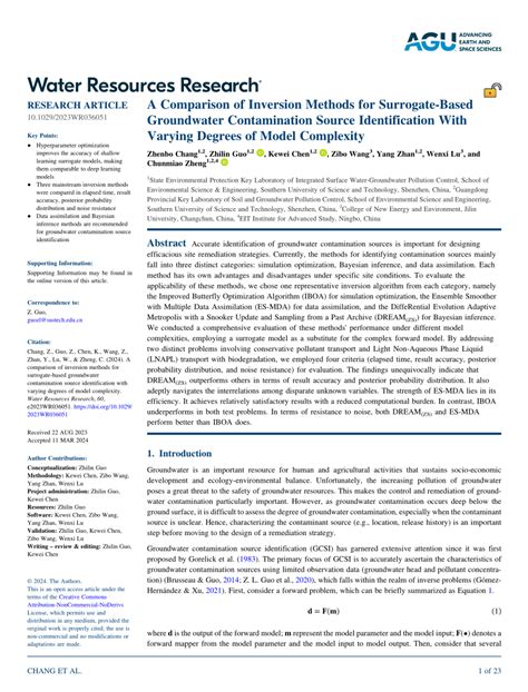 pdf a comparison of inversion methods for surrogate‐based groundwater
