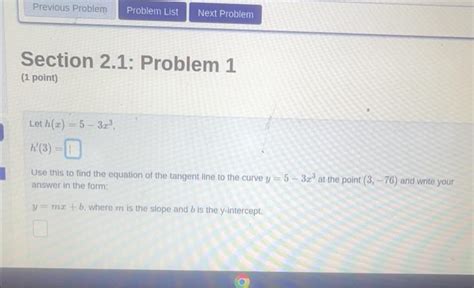 Solved Section 2 1 Problem 1 1 Point Let H X 53x3 Chegg Com