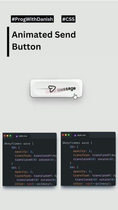 Animated Send Button Coding Learnhtml5andcss3 Youtube