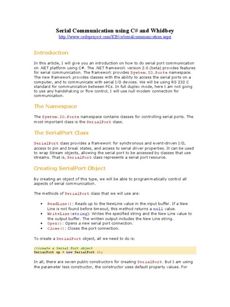 Serial Communication Using C Pdf Electronic Engineering Physical Layer Protocols