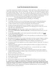 Lab Notebook Guidelines 2023 Pdf LAB NOTEBOOK GUIDELINES A Good Lab Notebook Should Allow