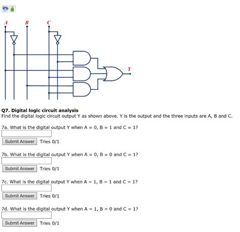 Solved Q7 Digital Logic Circuit Analysis Find The Digital