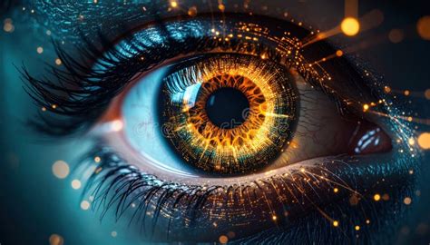 Hyper Detailed Futuristic Eye Showcasing Digital Networks And High Tech Vision Symbolizing