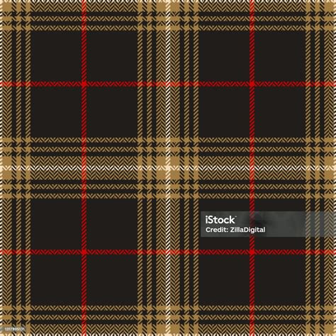 골드 레드 브라운 베이지 색의 타탄 체크 패턴 텍스처 플란넬 셔츠 스카프 던지기 다른 현대적인 봄 여름 가을 패션 섬유 프린트를위한 매끄러운 간단한 헤링본 체크 벡터 금