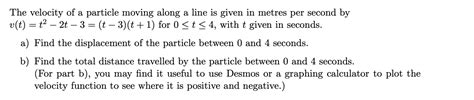 Solved The Velocity Of A Particle Moving Along A Line Is