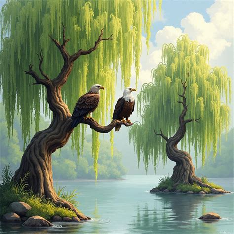 رؤية رسم شجرة الصقر والصفصاف