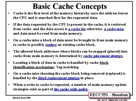 The Memory Hierarchy Cache Review Of Memory Hierarchy