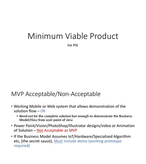 mvp requirement defined pdf