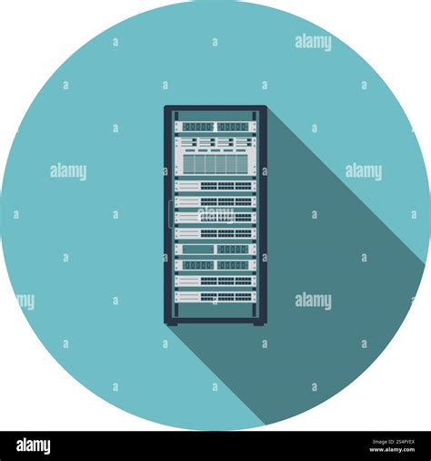 Server Rack Icon Flat Color Design Vector Illustration Stock Vector Image And Art Alamy