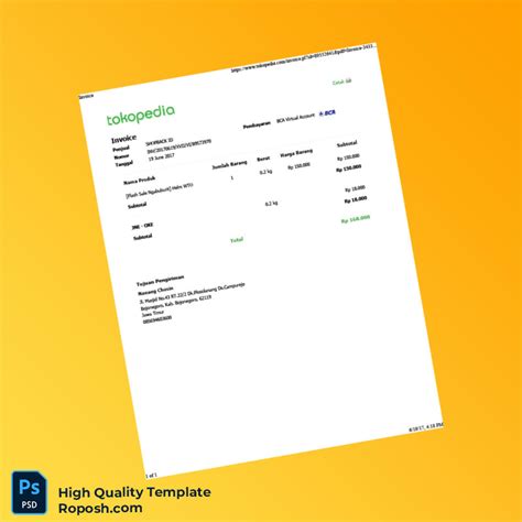 Indonesia Shopback Id Invoice Template In Word And Pdf Formats Roposh