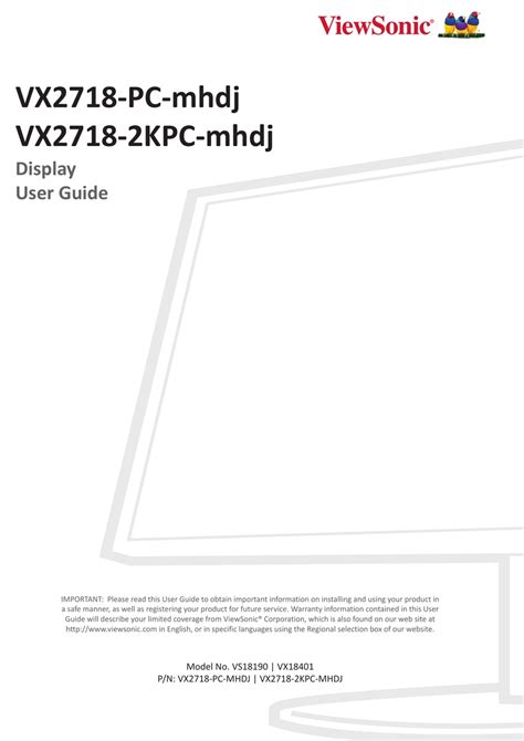 VIEWSONIC VX KPC MHDJ USER MANUAL Pdf Download ManualsLib