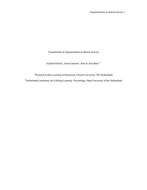 Pdf Visualization Of Argumentation As Shared Activity