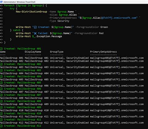 Bulk Create Mail Enabled Security Groups Via Powershell