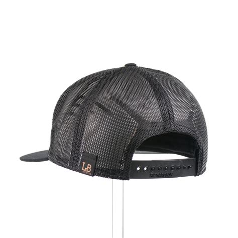Evergreen Trees Hexagon Leather Patch Flat Bill Trucker Hat The Last