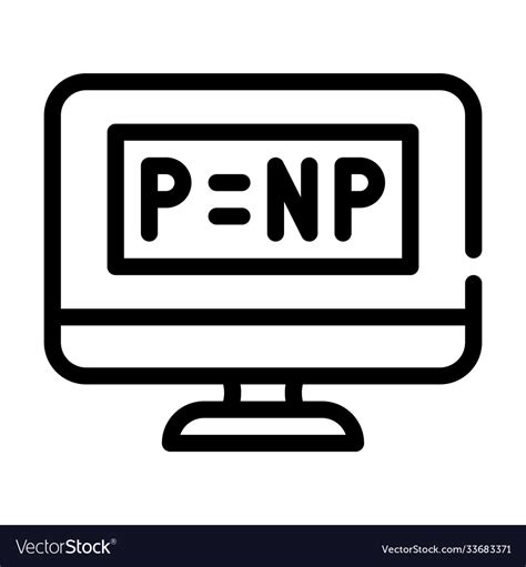P Vs Np Unsolved Problem In Computer Science Line Vector Image